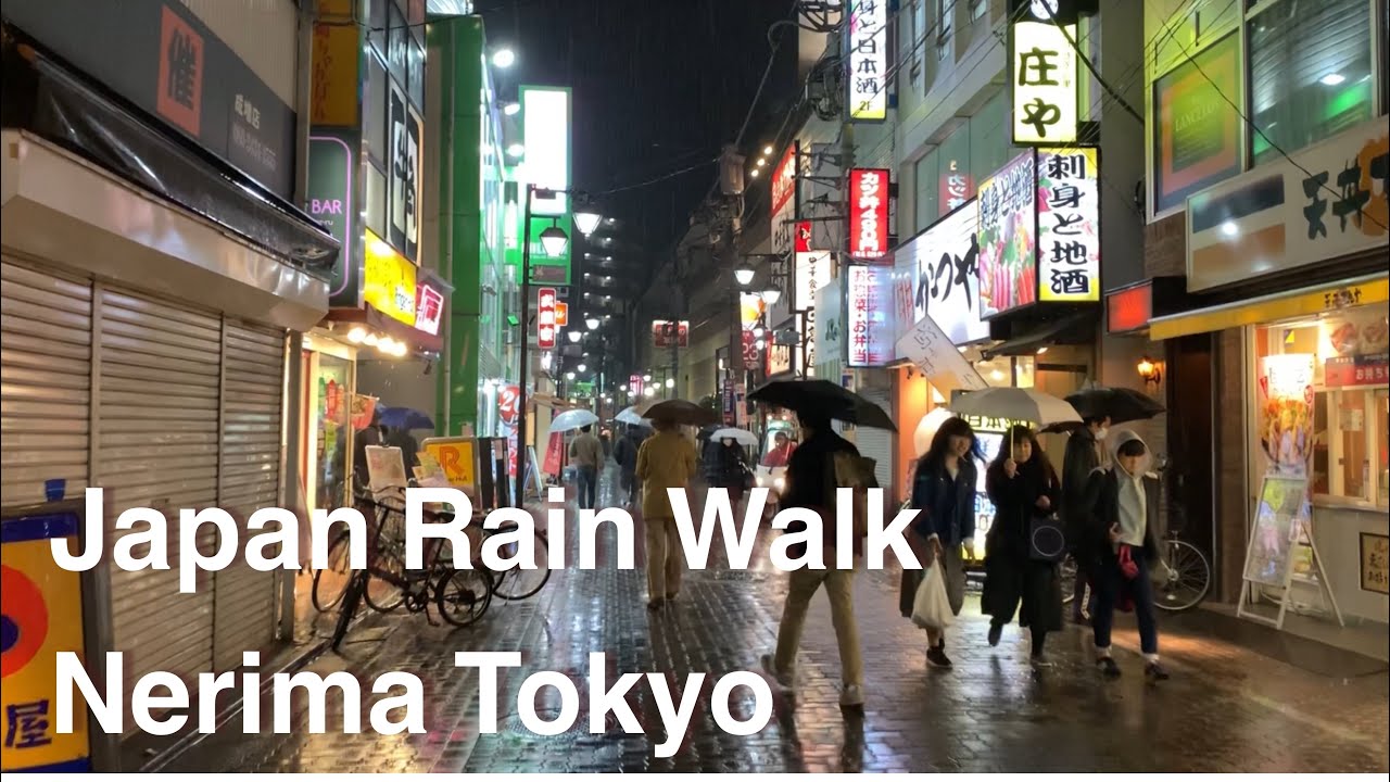 Japan Rain Walk 2019-03-30 Nerima District Tokyo Suburb Relaxation ...