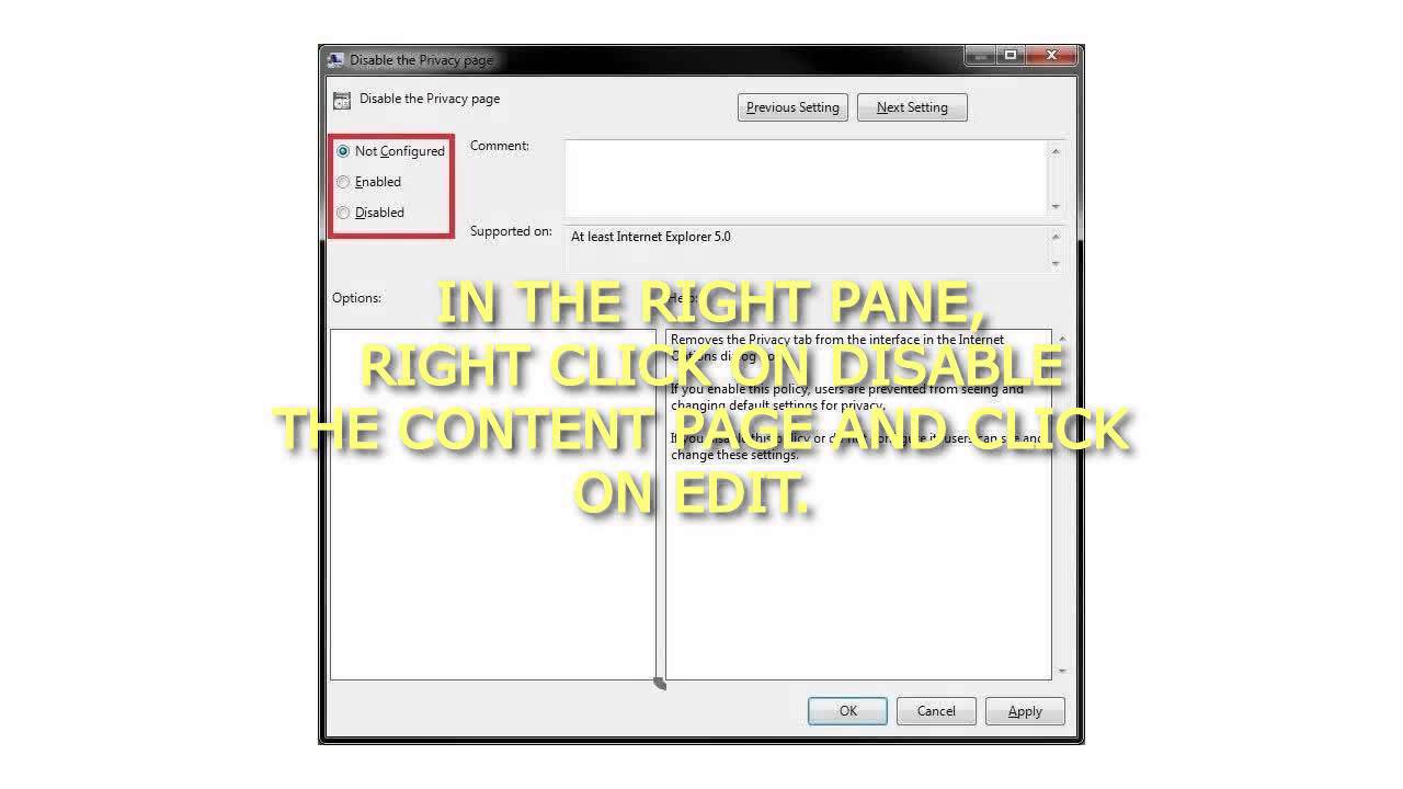 How to Add or Remove the Content Tab in Internet Options - YouTube