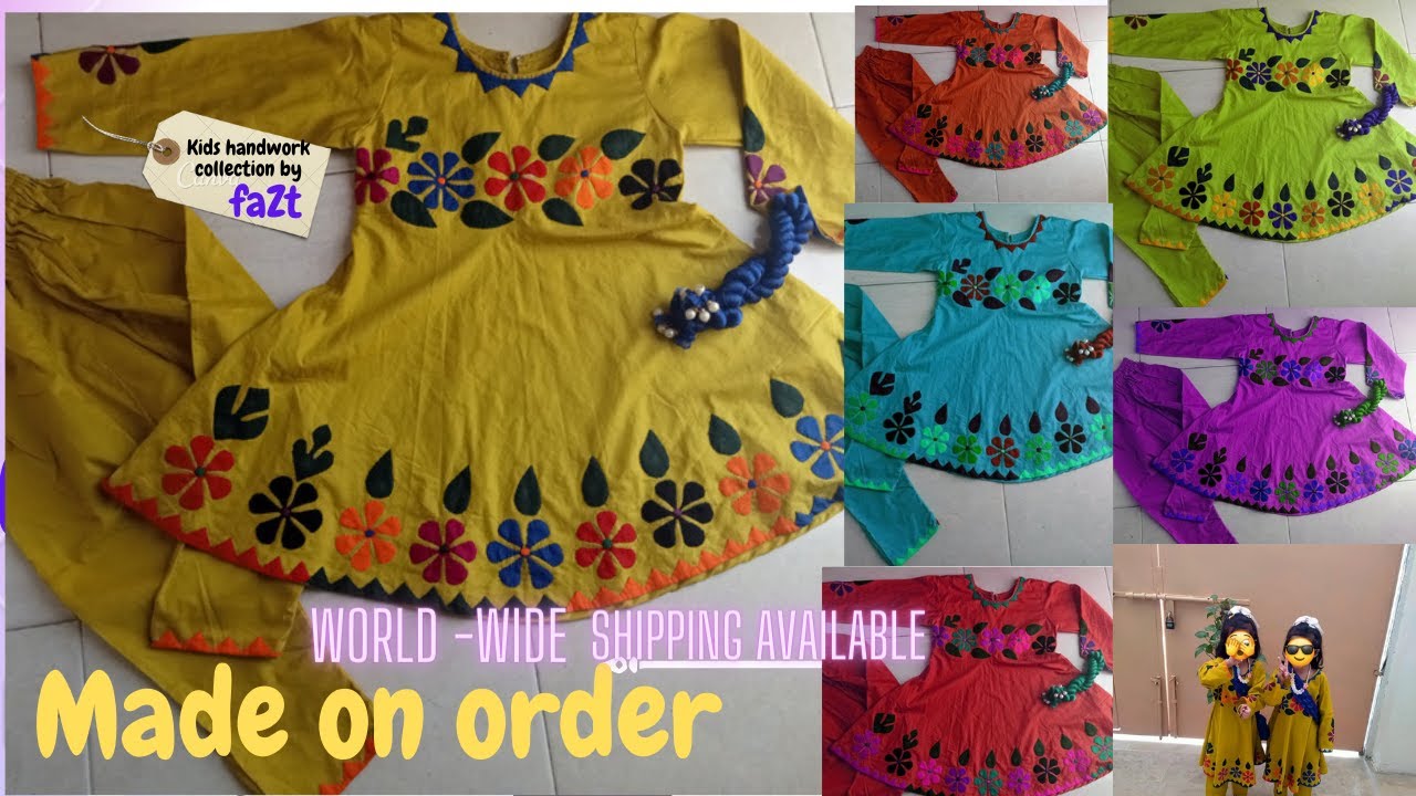 Applique work dress- handwork dress- kids handwork collection by faZt ...