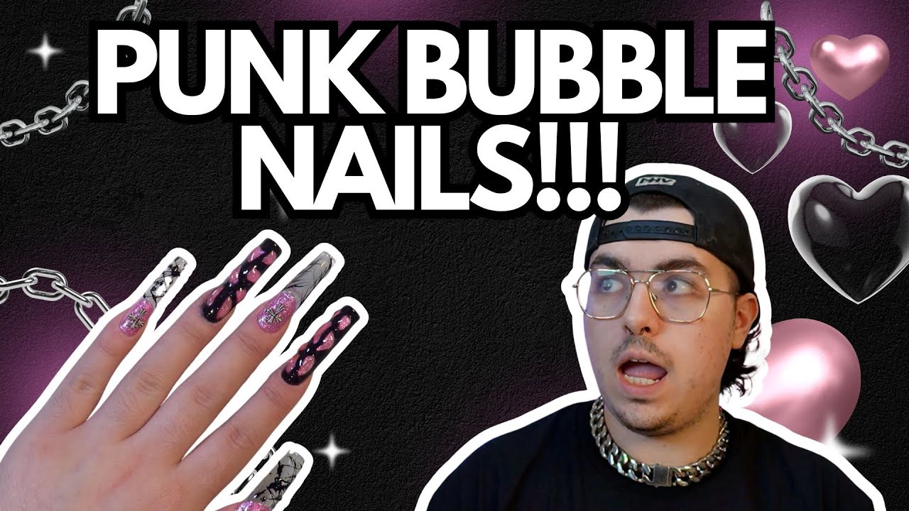 Punk Bubble Nails!!! - YouTube