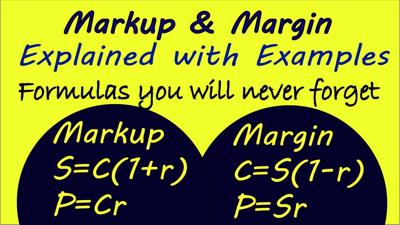 Markup and Margin EXPLAINED with Examples - These Formulas you will ...