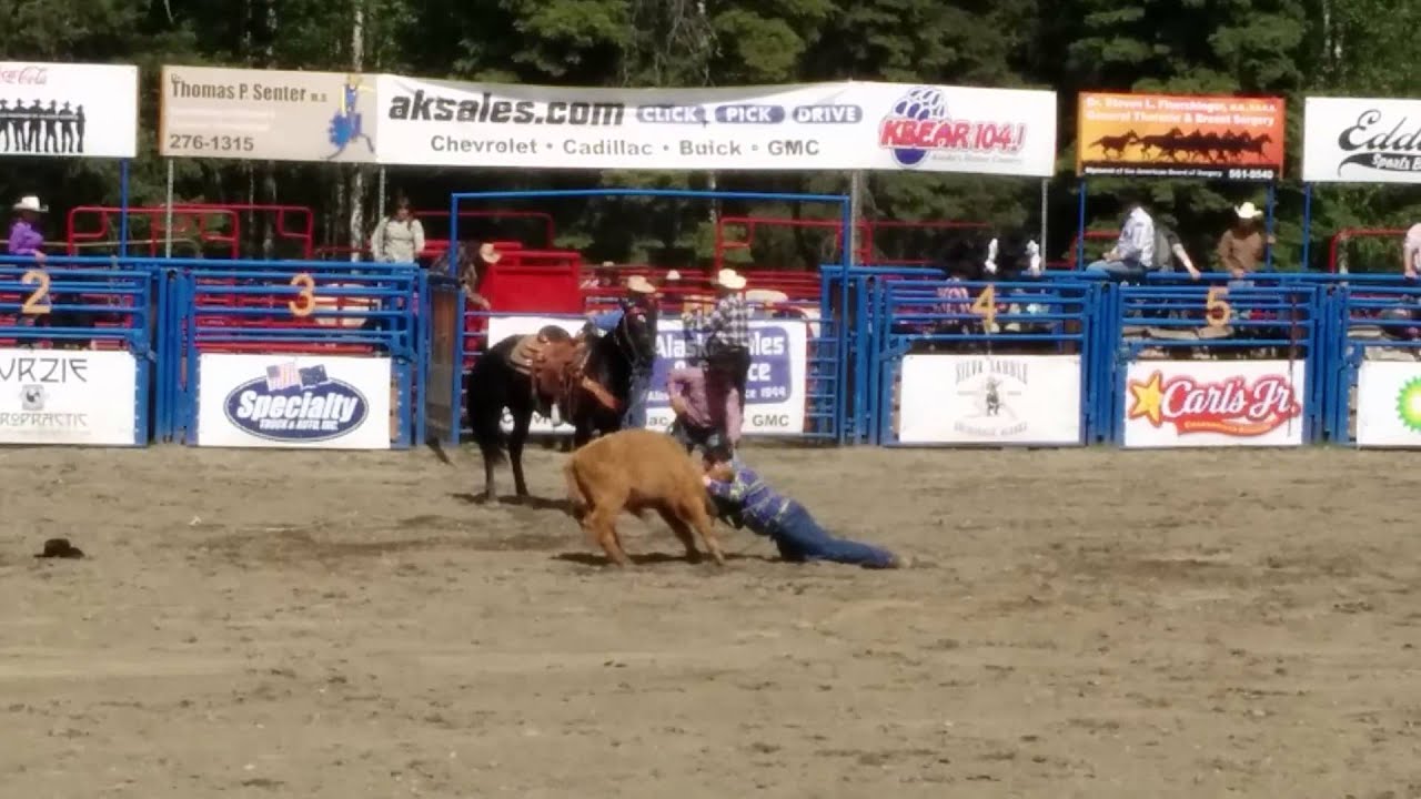 Rodeo Alaska 2014 in anchorage Double Mugging - YouTube