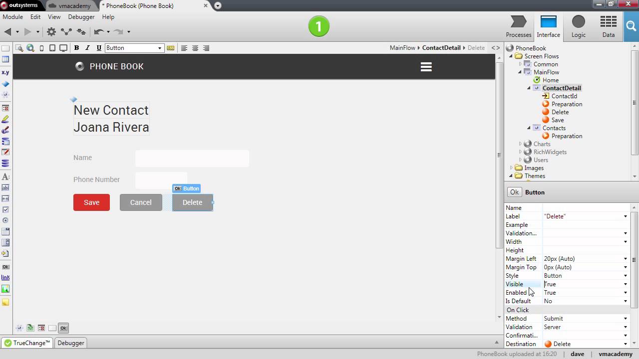 Delete A Record From The Database Outsystems Platform Training Youtube