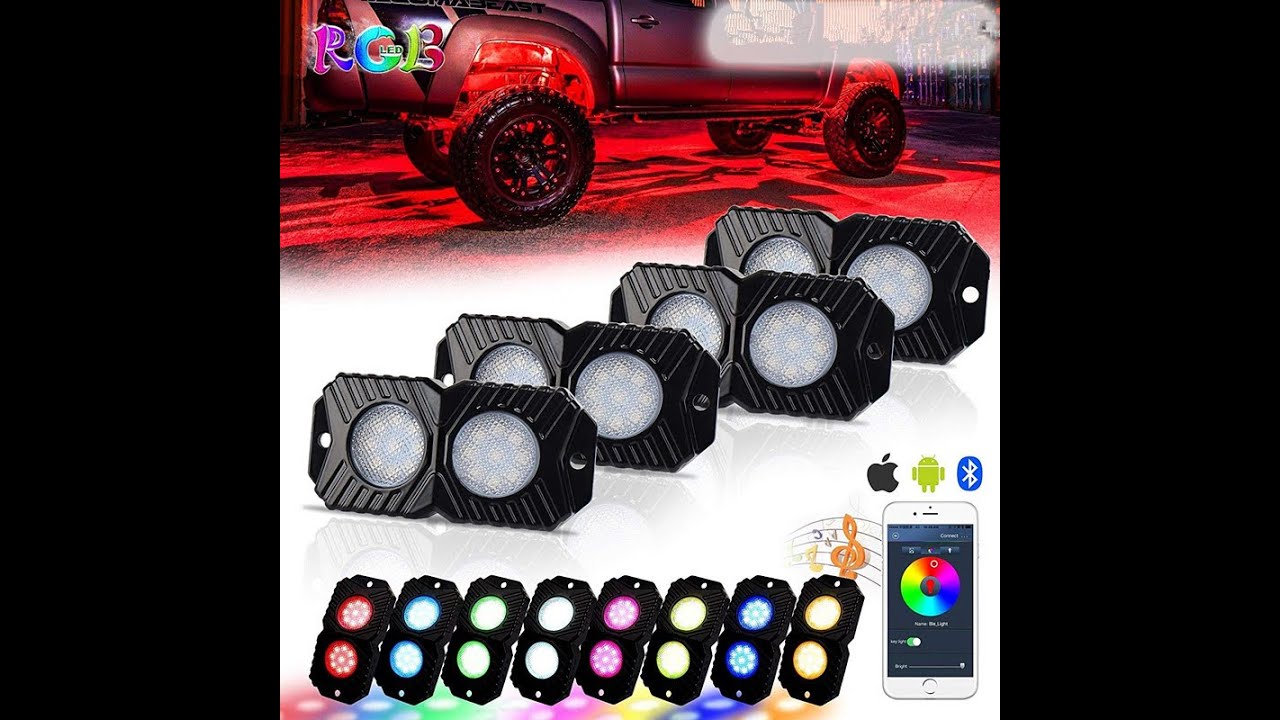 RGB LED Rock Lights, Multicolor Underglow Neon LED Cheap Amazon Rock ...