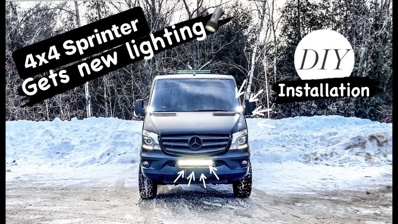 4x4 Sprinter gets LED Light bar and Flood Lights | DIY Installation ...