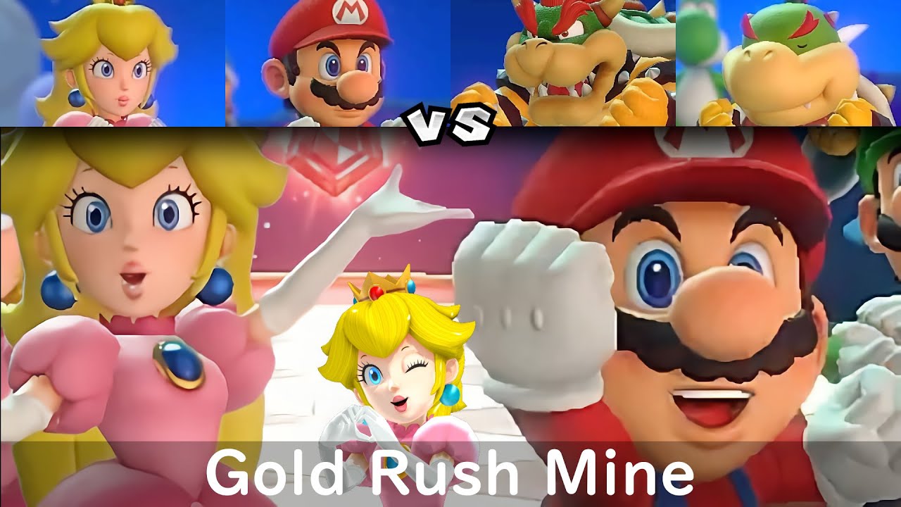 Super Mario Party Peach and Mario vs Bowser and Bowser Jr #156 Gold ...