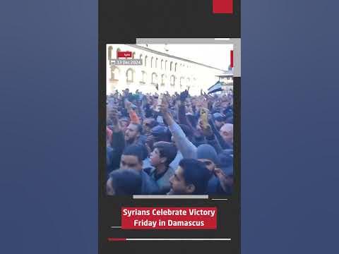 Syrians Celebrate Victory Friday in Damascus - Syria - YouTube