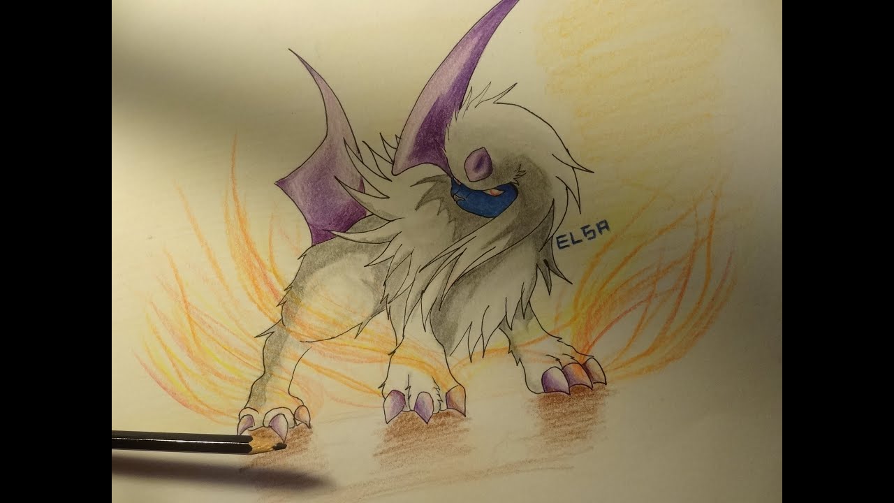 drawing absol pokemon / dessiner absol pokemon - YouTube