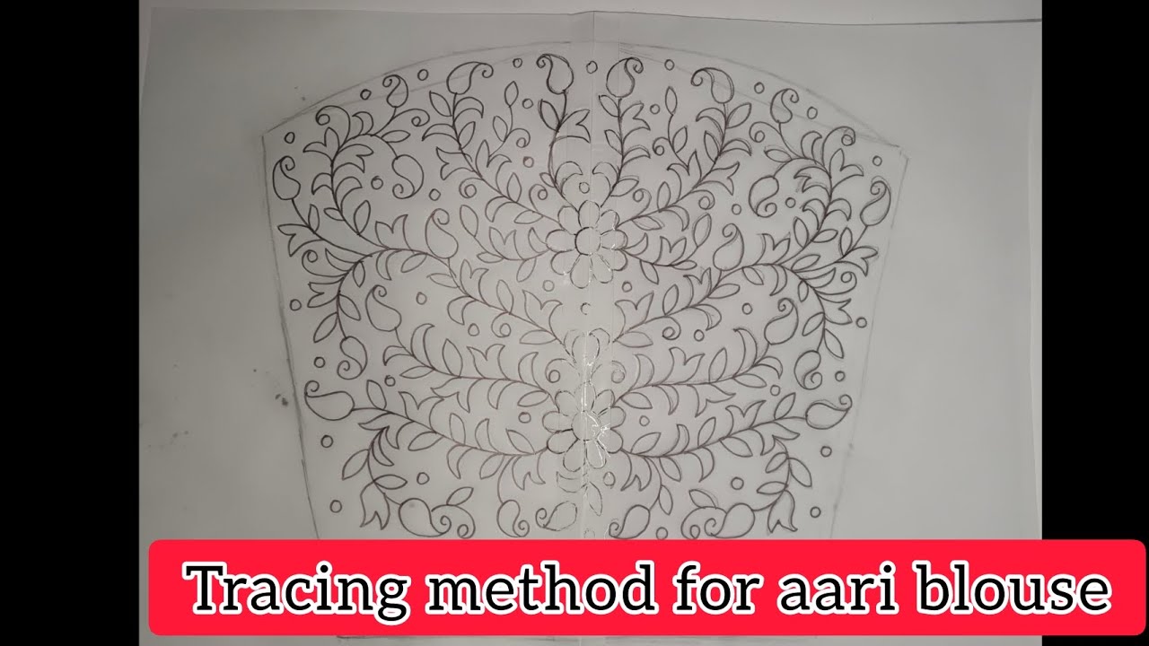How to draw the sleeve design and tracing the design for aari blouse ...