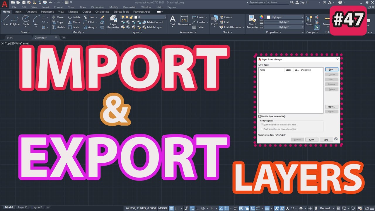 #47 Import & Export Layers In Autocad For Fast Working | Beginner's ...