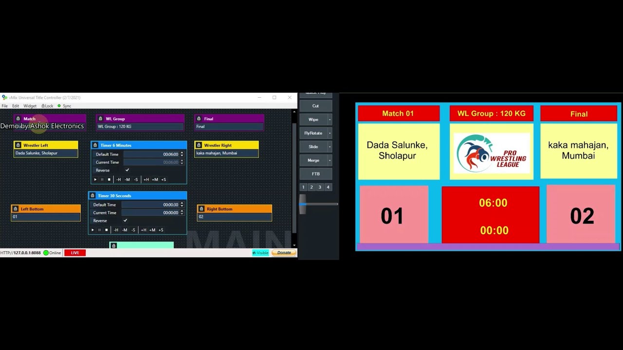Wrestling Scoreboard for VMix - YouTube