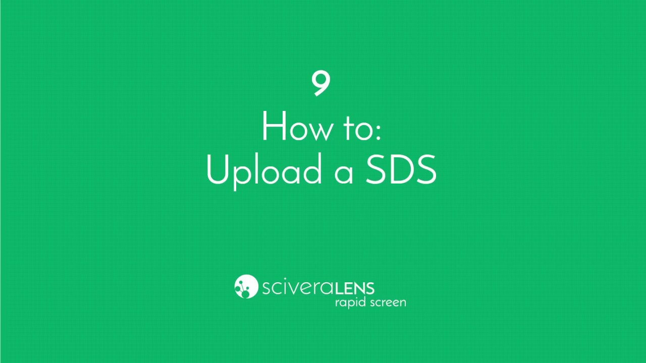 How To: Upload an SDS (SciveraLENS Rapid Screen) - YouTube