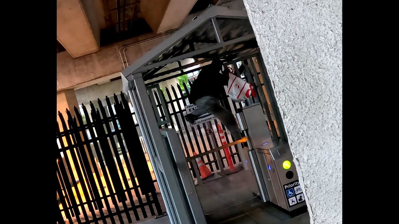 Extremely Paranoid Mentally Disturbed Man Fare Evades by Climbing over ...