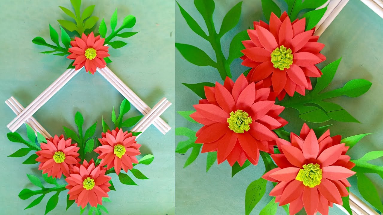 Beautiful paper Flower Wall Hanging / paper craft For Home Decoration ...