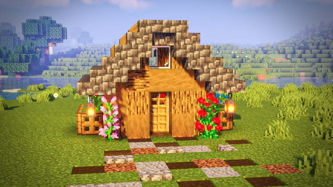 Minecraft: How to Build Starter Small House | Small Cottage Tutorial ...