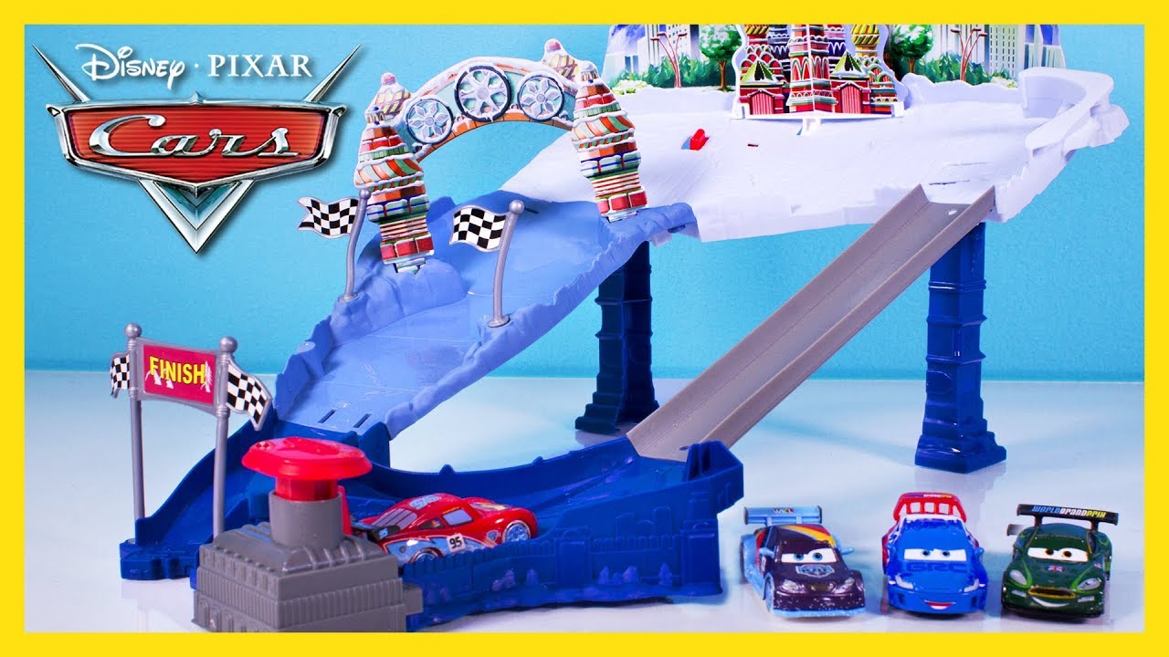 Disney Cars Track Set Ice Racers Lightning McQueen Learn Colors Play ...