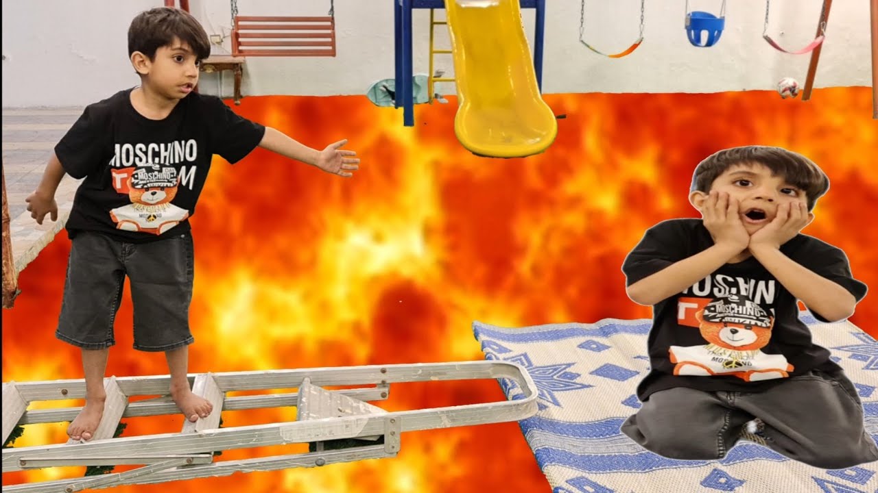 حمودي و الحمم البركانيه لافا .Shfa the floor is lava challenge - YouTube