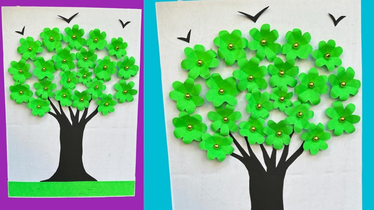 Beautiful Paper Tree Wallmate | Simple paper craft | Wall hanging craft ...