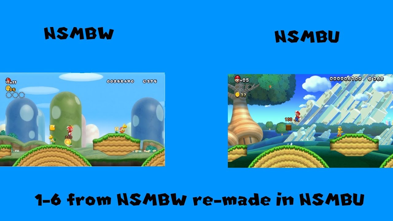 NSMBW 1-6 re-made in NSMBU - YouTube