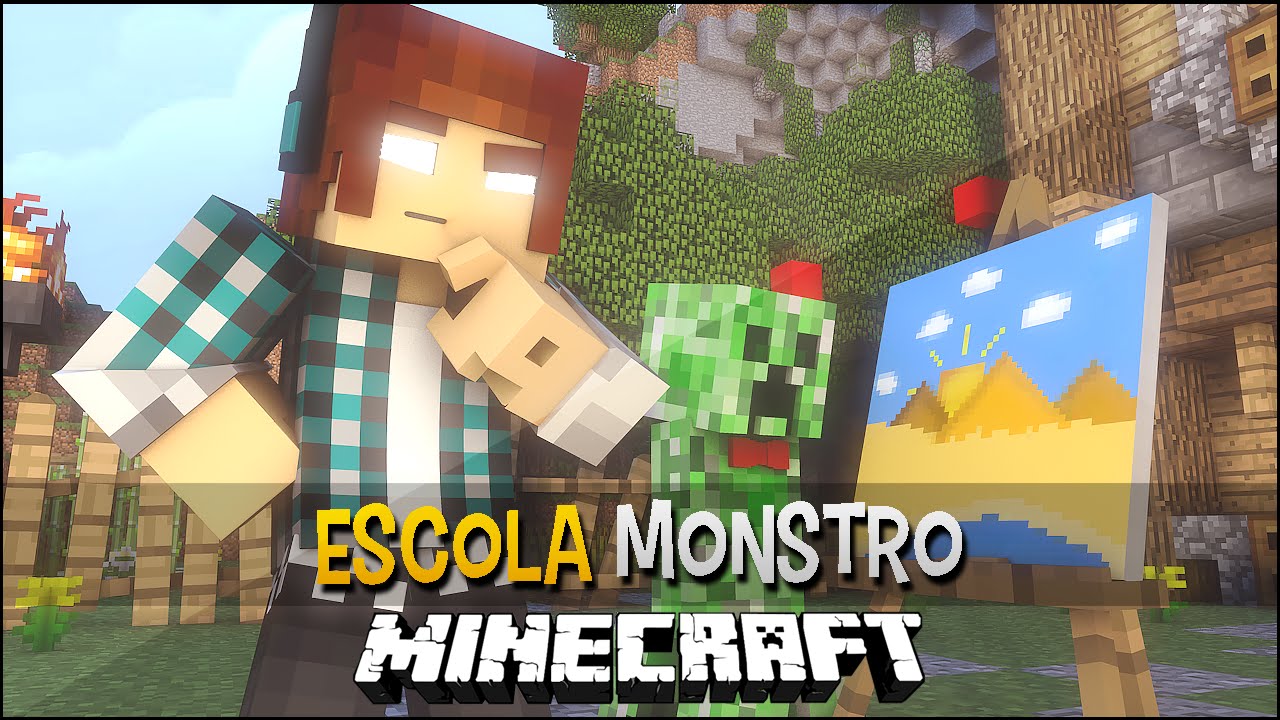 Minecraft Escola Monstro #08 - Desenhando Monstros !! Monster School ...