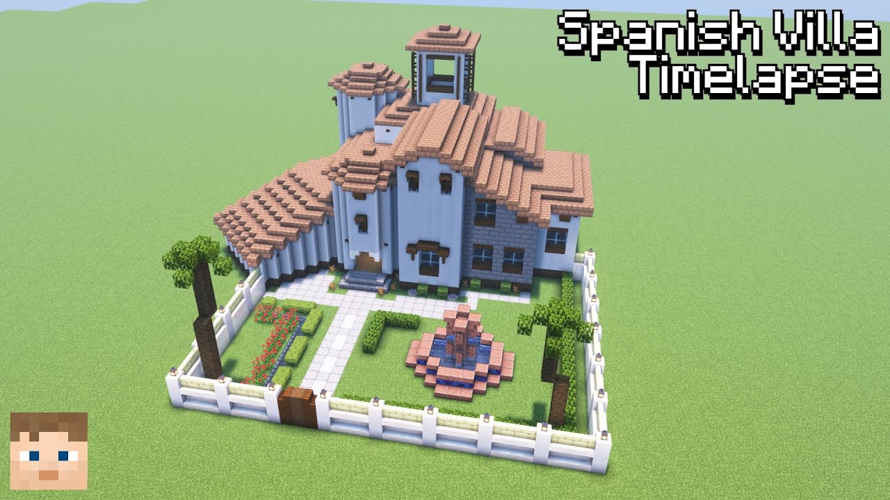 Minecraft SPANISH VILLA Timelapse - YouTube