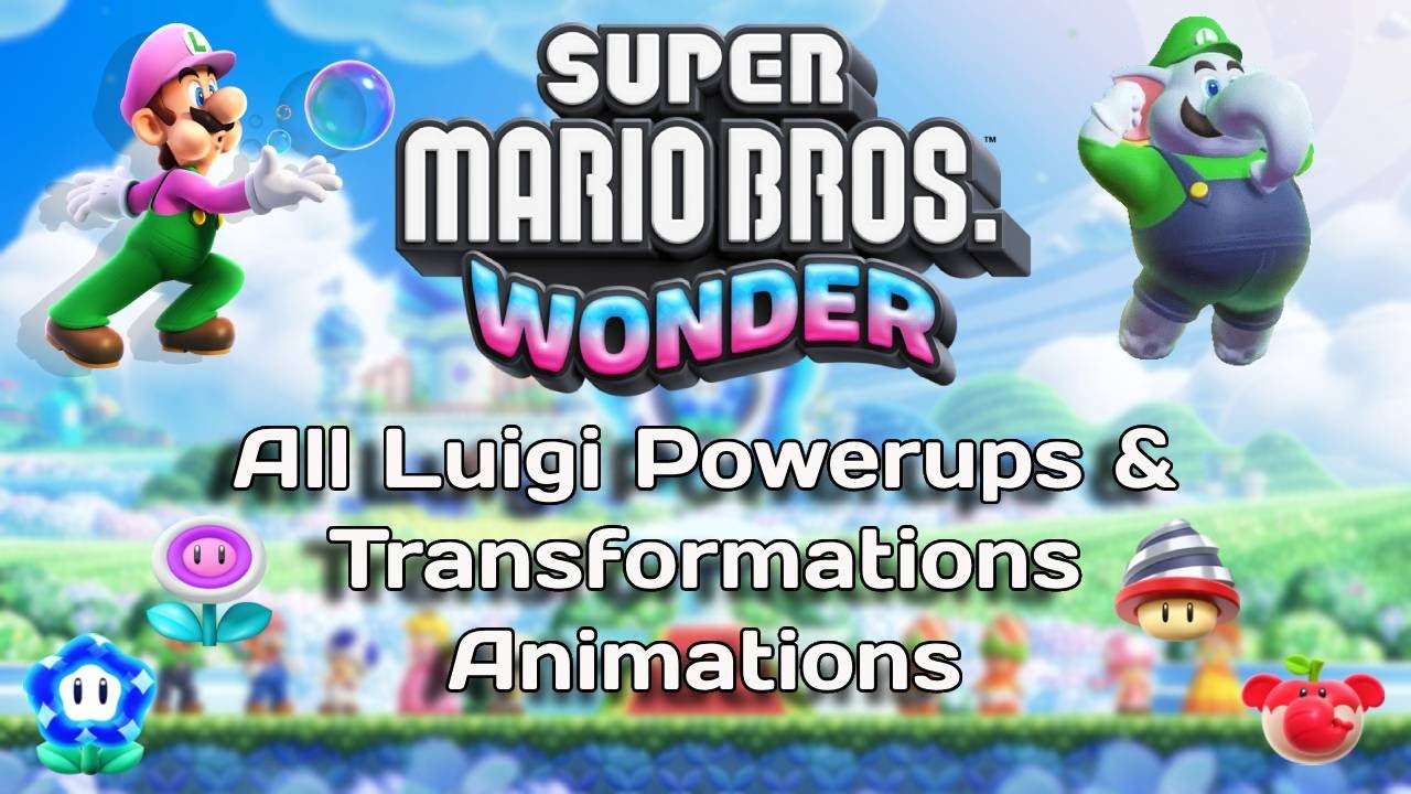 Super Mario Bros. Wonder All Luigi Powerups & Transformations - YouTube
