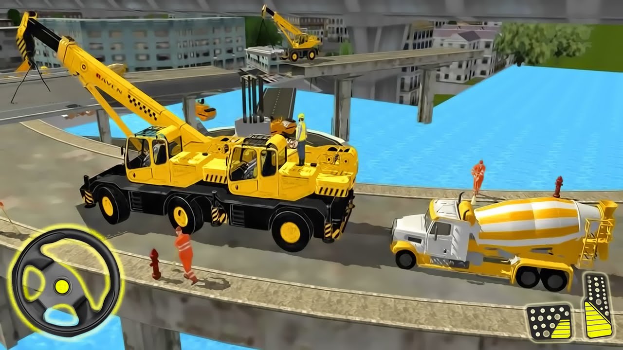 Grand Bridge Construction Simulator - City Crane Excavator Driver Game ...