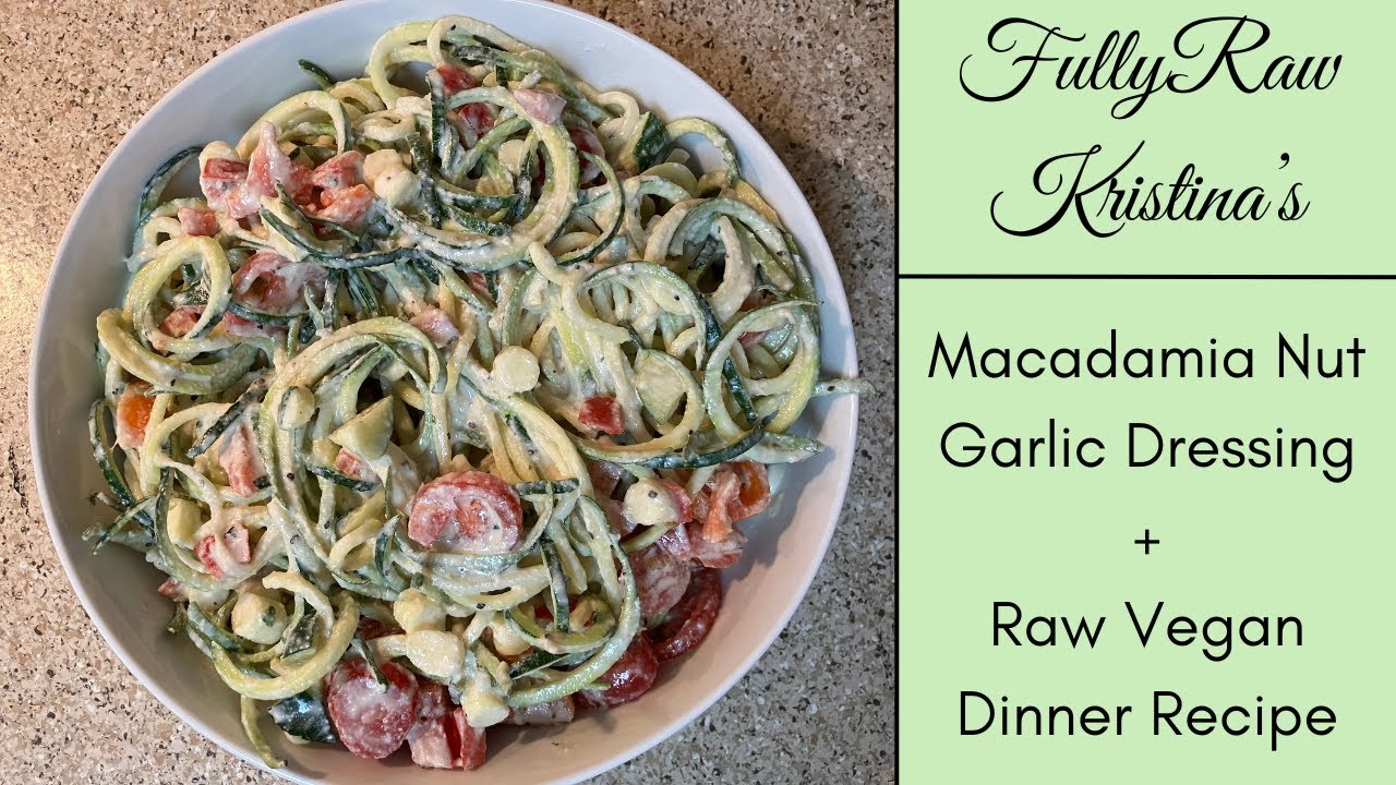 Raw Vegan Macadamia Nut Garlic Dressing🧄FullyRawKristina Recipe - YouTube