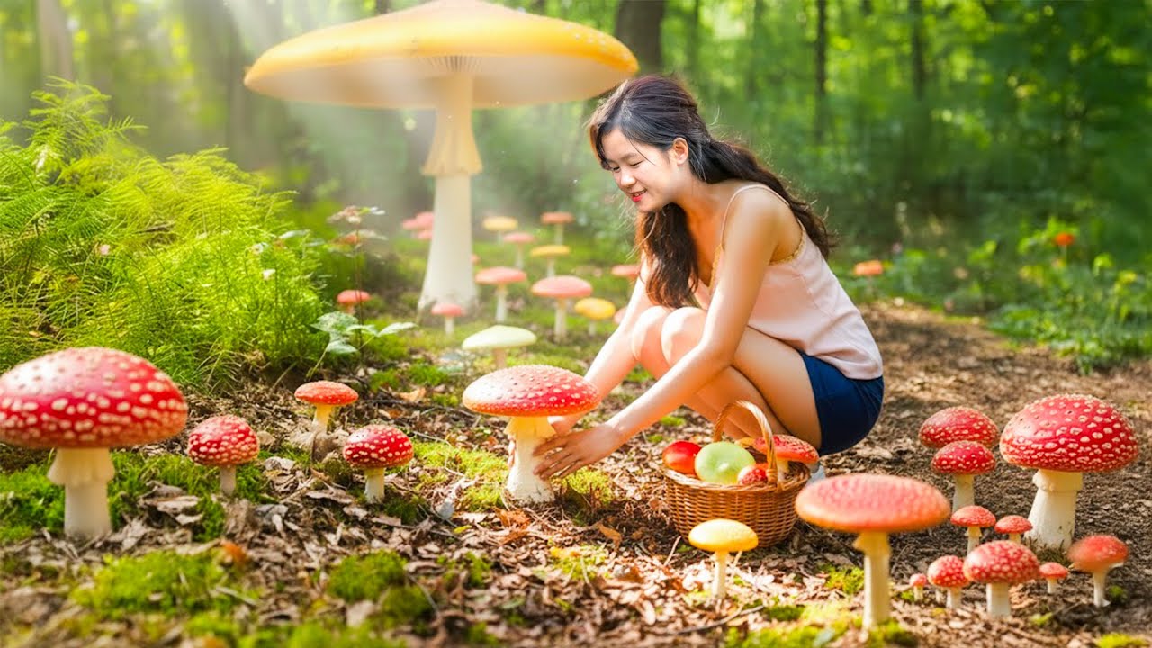Harvesting 999+ giant shiitake mushrooms in the forest - Going to the ...