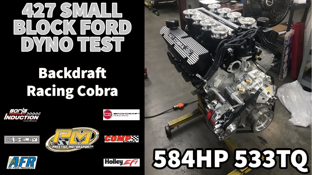 Brad's Backdraft Racing Cobra 427ci Borla Stack Injected Ford Dyno ...