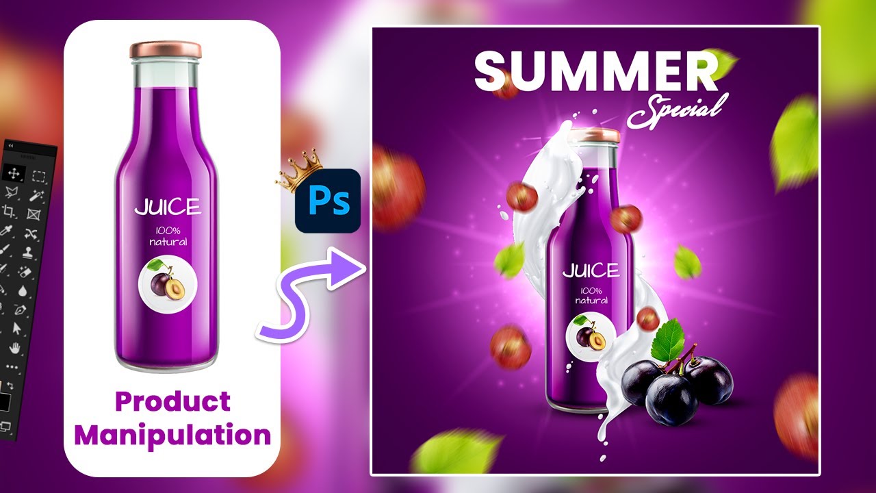 Product Manipulation | Commercial Ad Poster Design With Photoshop - YouTube