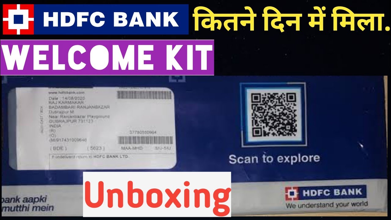 Welcome Kit HDFC BANK | HDFC ka Welcome kit unboxing | ATM HDFC | kitne ...