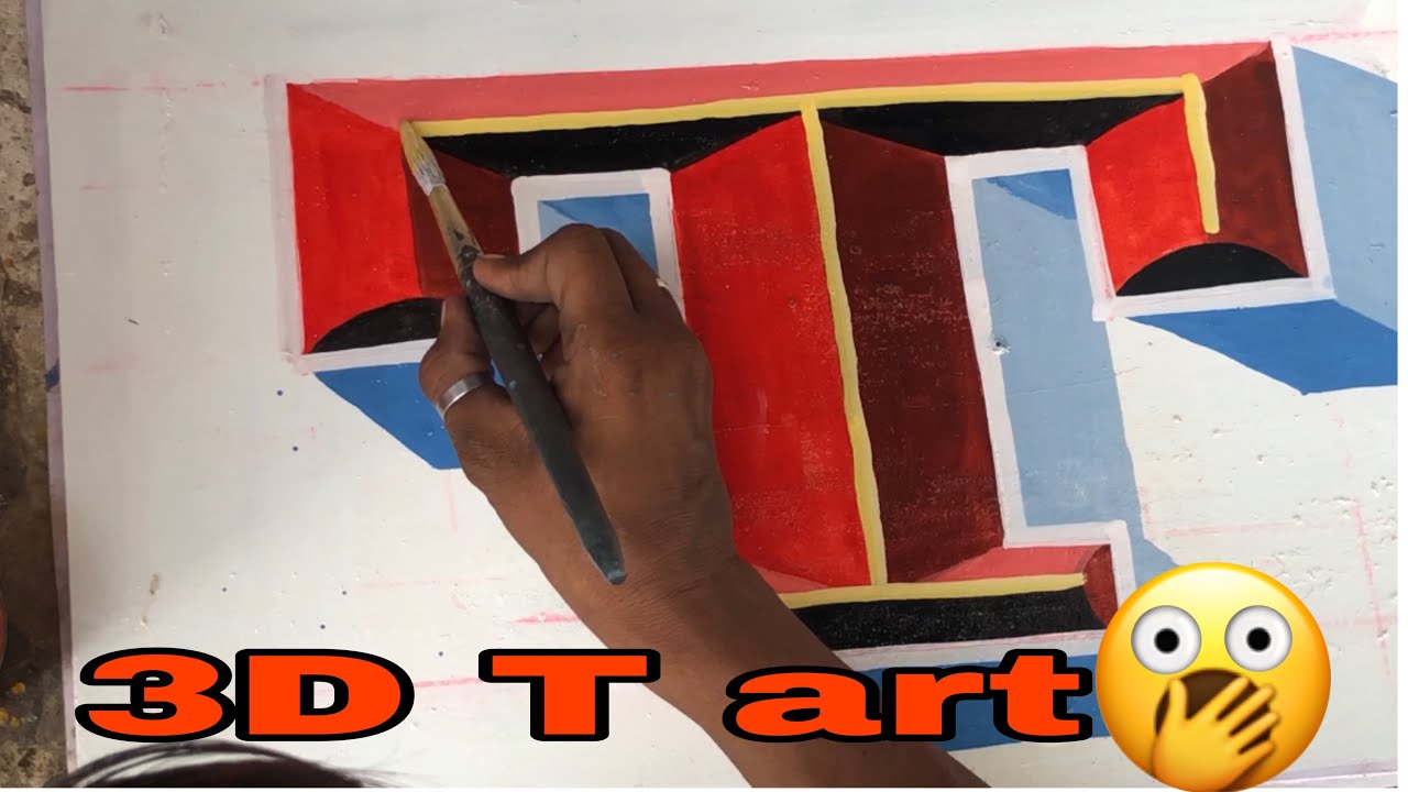 3d writing art painting step-by-step likhan sikhe #art #video # ...