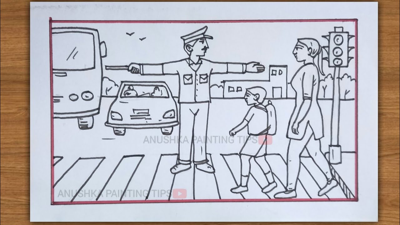 save drive save life drawing ||how to draw road safety - YouTube