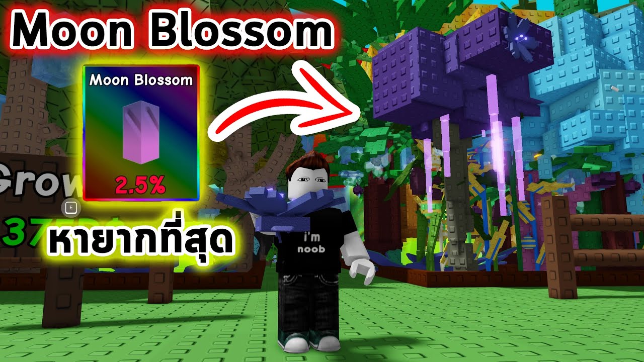 ผลหายากที่สุด Moon Blossom และความพิเศษในตอนกลางคืน Roblox Grow a ...