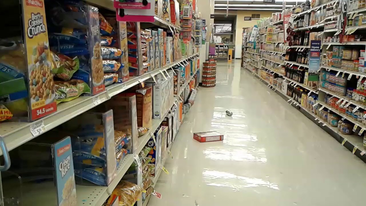 Drunk trying to build a wall in grocery store. FAIL. - YouTube