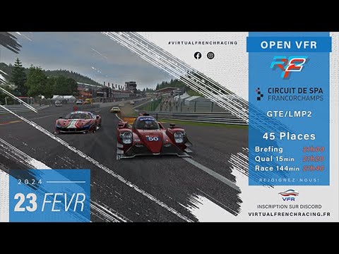 [rf2] Open VFR GTE/LMP2 Spa Francorchamps - YouTube