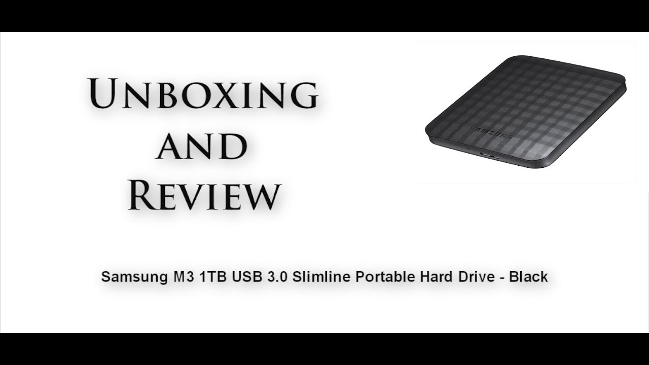 Samsung M3 1TB USB 3.0 Slimline Portable Hard Drive - Black Unboxing ...