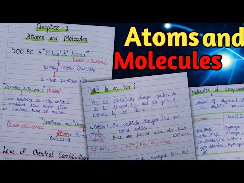 Class 9 Science (Chemistry) Chapter 3||Atoms and Molecules Notes||New ...