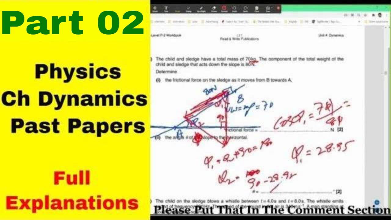 Dynamics Past Papers || A-Level || Physics || Part 02 - YouTube