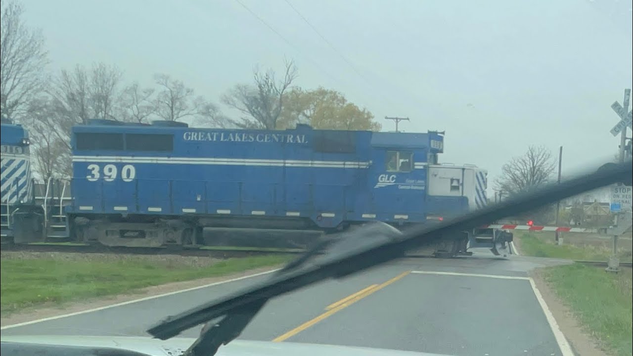 GLC Great Lakes Central railroad going northbound to Clare at 4:09 PM ...
