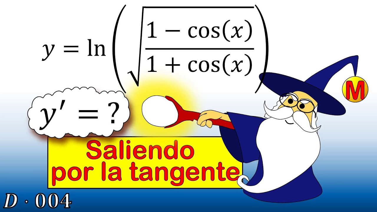 Derivada 004. Derivada de ln( sqrt( (1 - cos(x)) / (1 + cos(x ...
