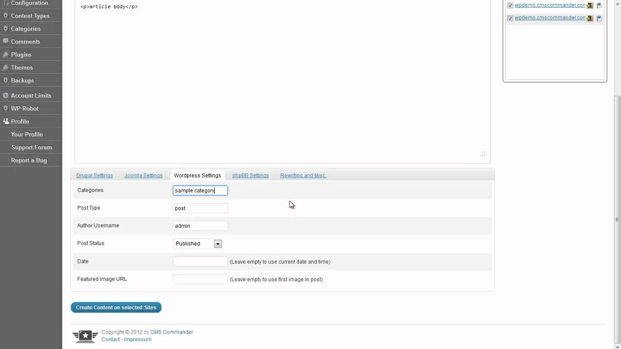 How to use the CMS Commander Editor to post to all your websites - YouTube