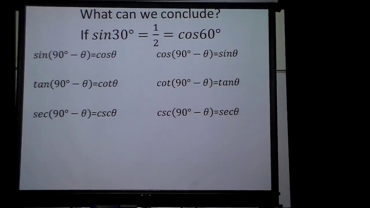 Trig Functions Sin 30 Cos 60 YouTube