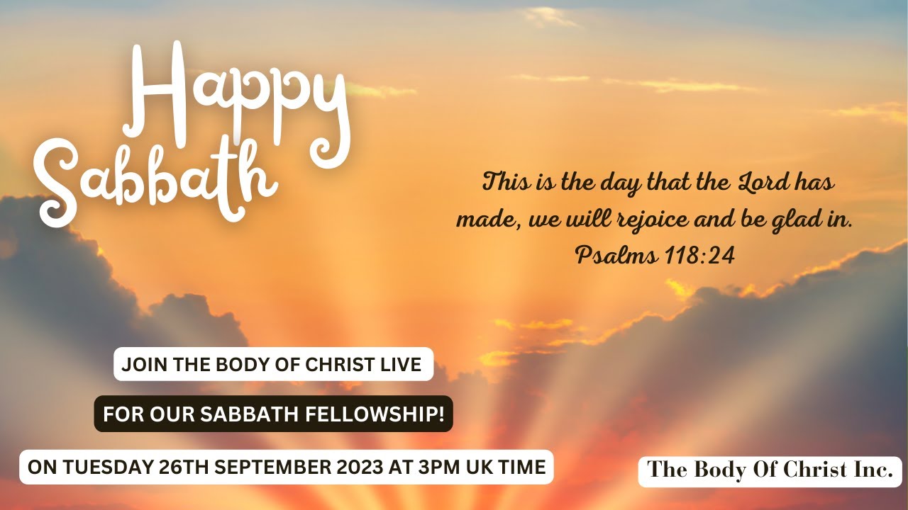 Sabbath Fellowship 26th September 2023 - YouTube