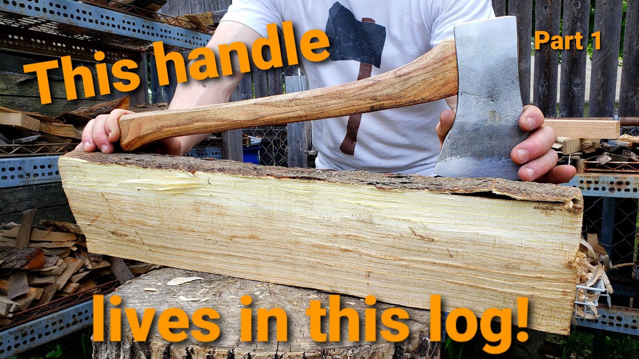 Hanging a Hatchet 1: Hand Carving a Honey Locust Hatchet Handle - YouTube