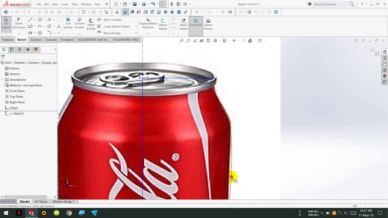 Coke Can designing & rendering in Solidworks 2016 - YouTube