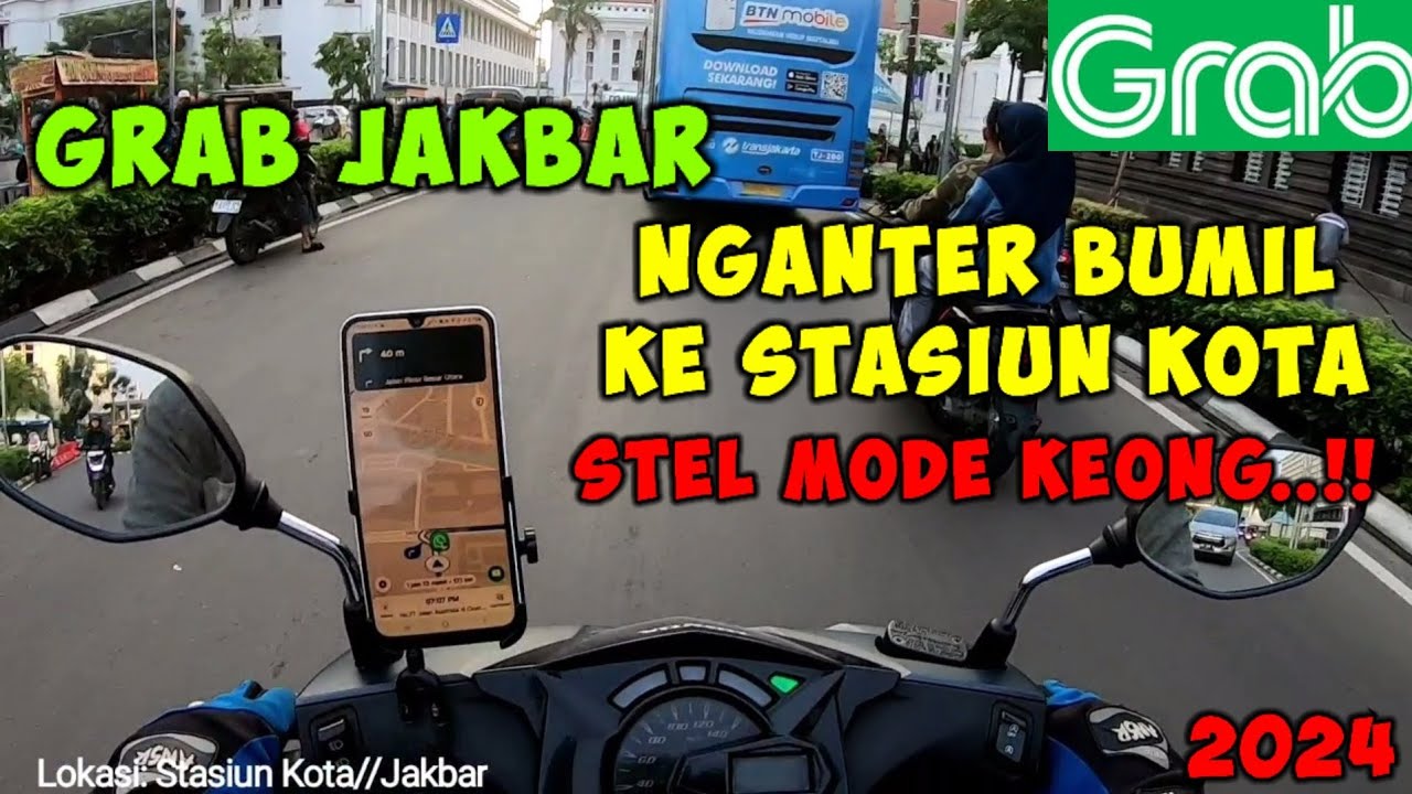 GRAB VLOG‼️LIVE ON BID‼️Nganter Penumpang Bumil Cantik Ke Stasiun Kota⁉ ...