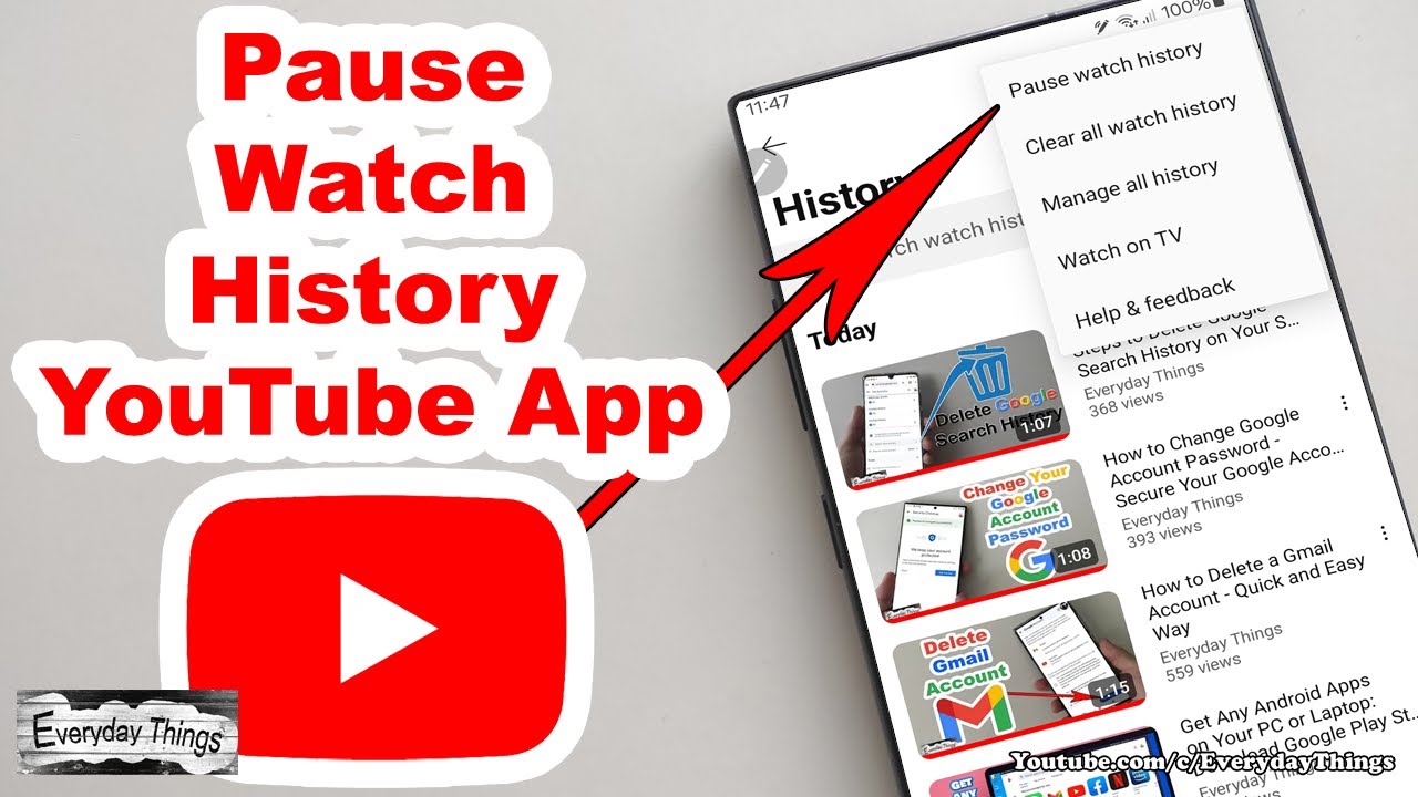 How to Pause Watch History on YouTube App - Easy Steps - YouTube