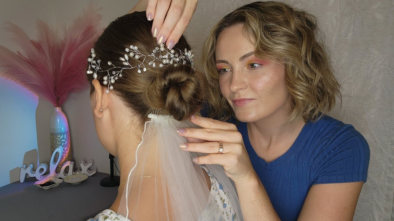 ASMR Perfectionist Bridal Wedding Hairstyle With Hair Accessories ...